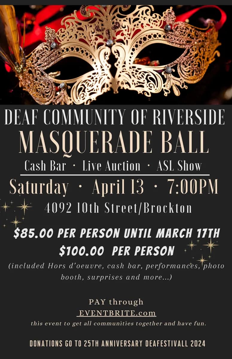 Masquerade Ball hosted by Deaf Community of Riverside - Center On ...